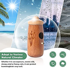 Lezmarket Hummingbird House, 3 Shapes Hummingbird Houses for Outside Hanging for Nesting, Boxwood Hummingbird Nest with Nesting Material & Red Ribbon, for Garden Decoration Wild Bird Conservation.