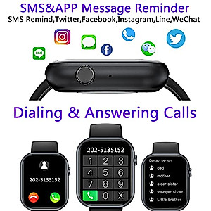 MexSpFit Smart Watch (Answer/Make Calls), 1.83" Touchscreen Fitness Tracker, Heart Rate Blood Oxygen and Sleep Monitor, Multiple Sports Modes, Waterproof Fitness Watch for Android iPhone Compatible