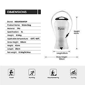 MOUNTAINTOP 40L Hiking Backpack with 3L Hydration Bladder for Women & Men Outdoor Travel Camping Day Pack with Rain Cover, 21.7 x 13 x 7.9 in,Blue Sky