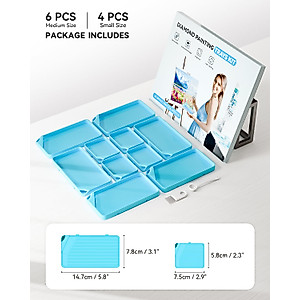 ARTDOT 10-Piece Interlocking Diamond Art Trays Kits for Adults, Stackable Diamond Painting Accessories and Tools