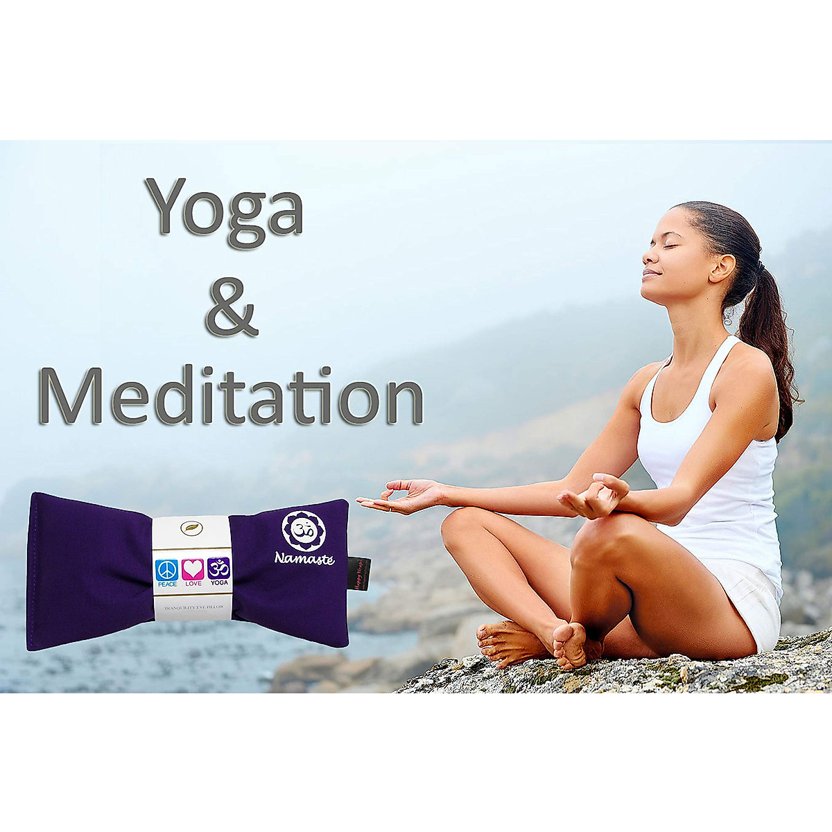 Happy Wraps Namaste Lavender Yoga Eye Pillows - Hot Cold Aromatherapy for Stress, Meditation, Spa, Relaxation Gifts - Set of 4 - Green Cotton