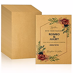 FSWCCK 120 Sheets Brown Kraft Cardstocks, 8.5 x 11 Inch Letter Size Thick Paper Cover Card Stock for Craft Projects, DIY Cards Making