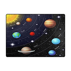 ALAZA Outer Space Solar System Area Rug Rugs for Living Room Bedroom 7'x5'