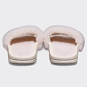 APL: Athletic Propulsion Labs Women's Shearling Slide, Sea Salt/Black, 8