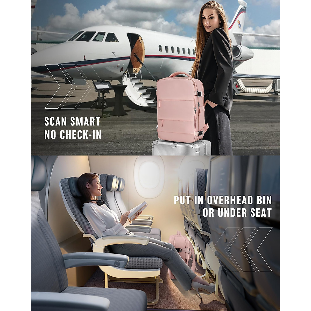 bergsalz Backpack For Women Travel Bag Weekender Lightweight Medium Backpack For Men Hiking Waterproof Gym Bag Travel Essentials Pink Canvas Bag Carry On Backpack For Sport Fan Laptop Bag