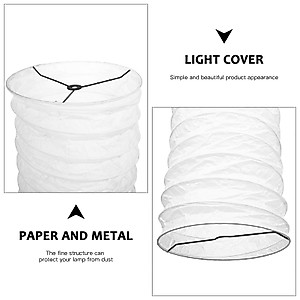 SOLUSTRE Lamp with Shelves European Paper Floor Lamp Nordic Floor Lamp Simple Bedside Stand Lampshade Home Decoration Suitable for Living Room Bedroom Study Small Lamp Shades