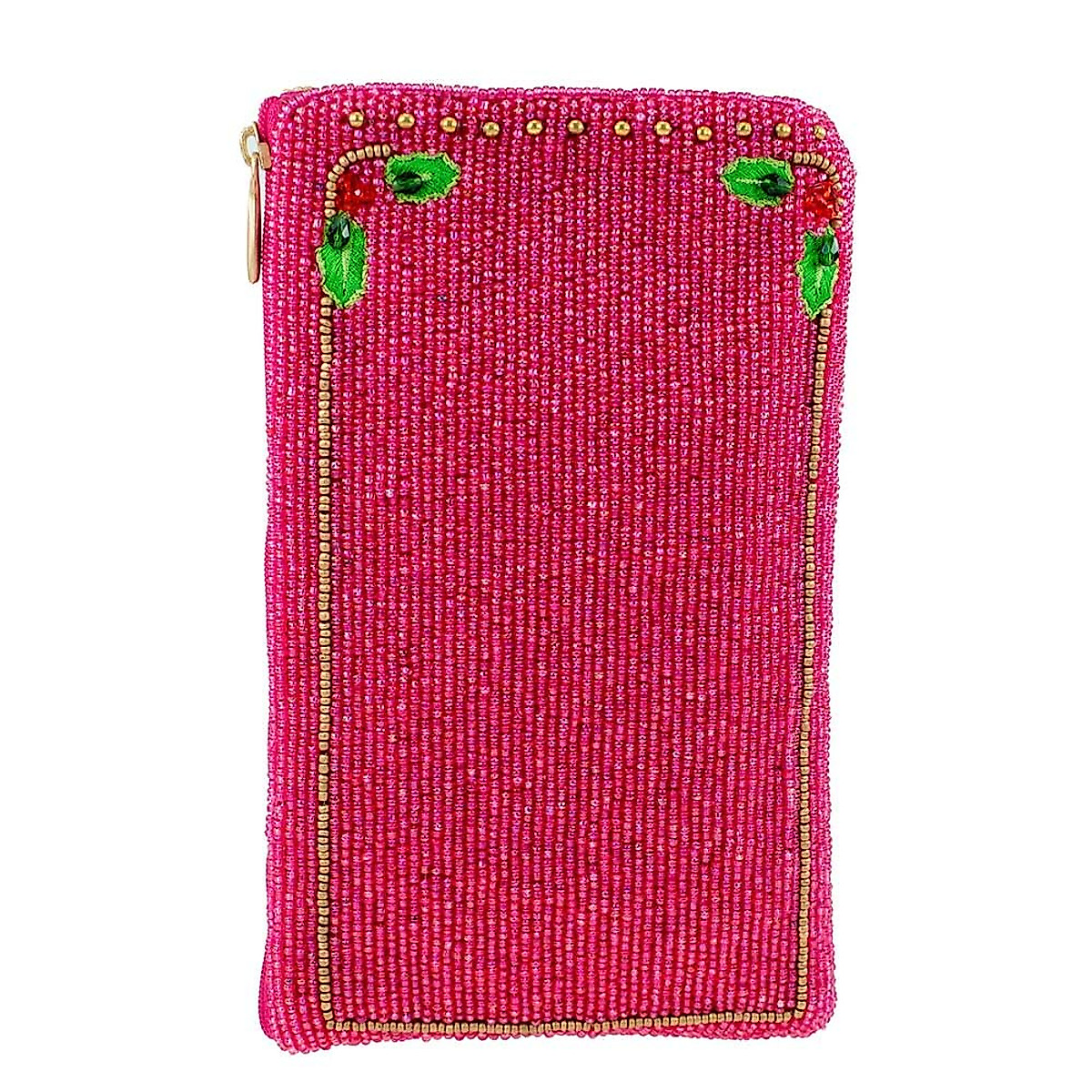 Mary Frances Dear Santa Beaded Mailbox/Letterbox Crossbody Phone Bag, Pink