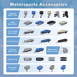 Explore Land Outboard Motor Cover - Waterproof 600D Heavy Duty Boat Engine Hood Covers - Fit for Motor 115-225 HP, Black