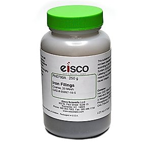 Coarse Iron Filings, 250g - 20 Mesh Iron Shavings for Magnets - Eisco Labs