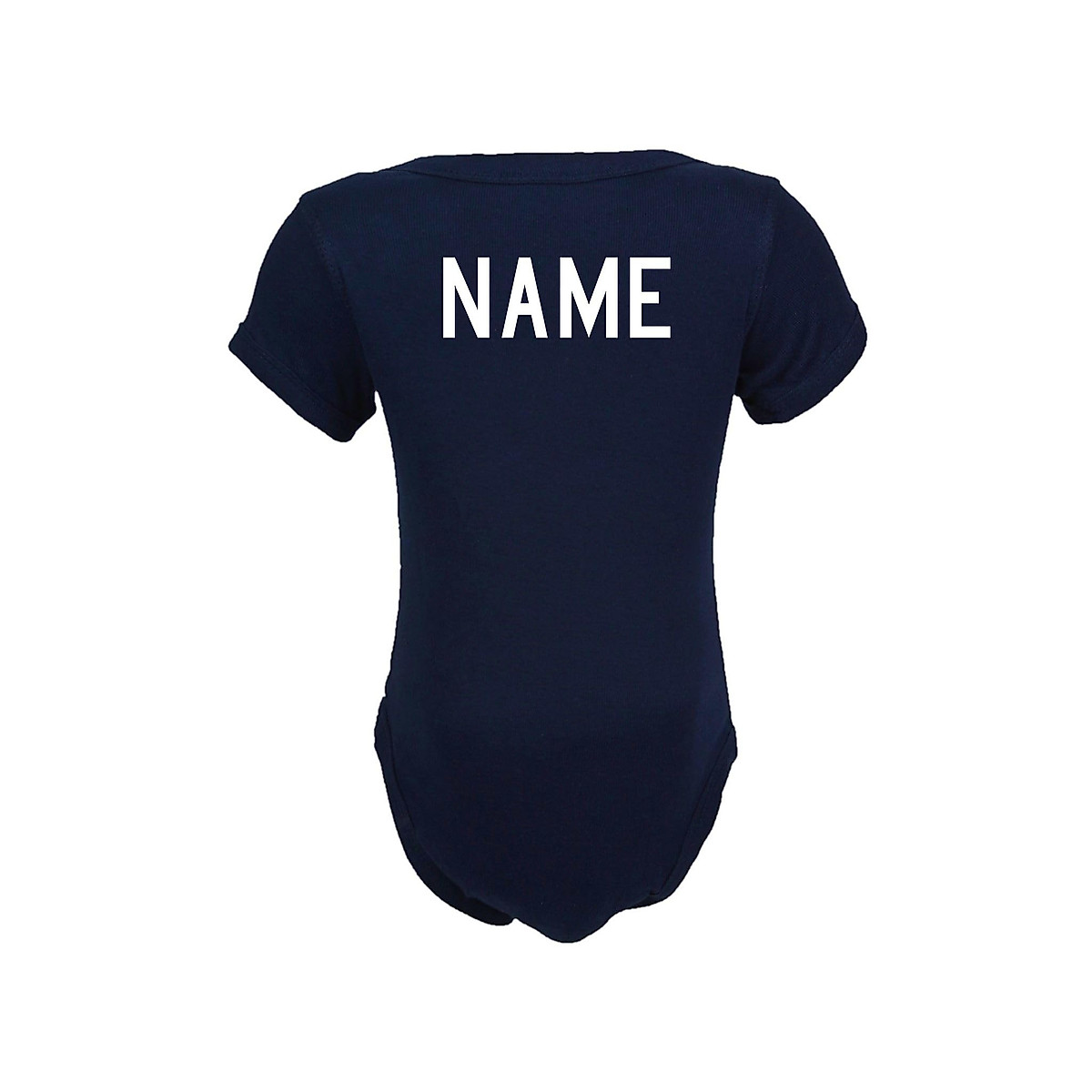 Fully Involved Stitching Firefighter Personalized Navy Baby Bodysuit (3 Months)