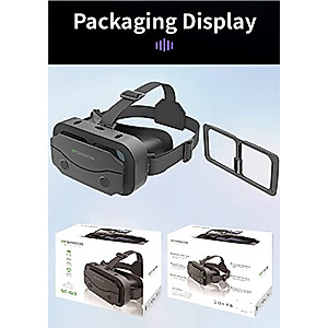 VR Headset Compatible with iPhone & Android Phone Within 4.7-7.2inch Display Screen- Universal Virtual Reality Goggles- Soft & Comfortable New 3D Glasses (G13-Black)