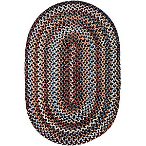 Super Area Rugs Tribeca Soft & Reversible Wool Braided Rug, Made in USA, Black Rock, 2' X 3'