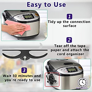 Cord Organizer for Kitchen Appliances, 10 Pack Upgrade Cord Winder Wrappers Stick On, Small Wire Keeper, Appliance Power Cable Holder for Mixer, Pressure Cooker, Coffee Maker and Air Fryer