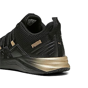PUMA Women's BETTER FOAM PROWL MOLTEN METALS Sneaker, PUMA Black-PUMA Gold, 8.5
