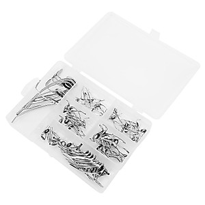 Keenso Double Foot Guide Ring Kit, 55Pcs High Carbon Steel Ceramic Double Foot Guide Ring Light Fishing Rod Tip Repair Kit Other fishing tools and accessories