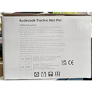 Audecook Hot Pot Electric, 2.5L Portable Nonstick Multicooker, Shabu-Shabu Pot, Travel Electric Skillet with Dual Power Temperature Control for Noodles/Soup/Egg/Steak/Oatmeal/Porridge(Black)