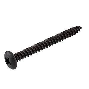 #7 X 1-1/2" Flat Black Round Head Phillips Drive Screws | Pack of 25 | Self Tapping Screws for Wood Antique or Modern Furniture | SCR7112PPHBLK