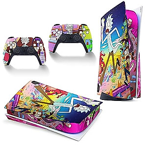 Decal Stickers for PS5 Anime Contrller Wraps,Suitable for Play-Station 5 Disc Version Console and Controller Accessories Skin,Bubble-Free