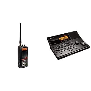 Whistler WS1010 Analog Handheld Scanner (Black) 10.00in. x 4.30in. x 3.20in. and Uniden BC365CRS 500 Channel Scanner and Alarm Clock with Snooze, Sleep, and FM Radio with Weather Alert, Search Bands Commonly used for Police, Fire/EMS, Aircraft, Radio, and