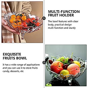 Luxshiny Food Containers Glass Salad Bowl Transparent Footed Dessert Bowl Vintage Flower Embossed Ice Cream Bowl European Style Trifle Bowl Candy Cake Bowl for Home Wedding Party 950ml