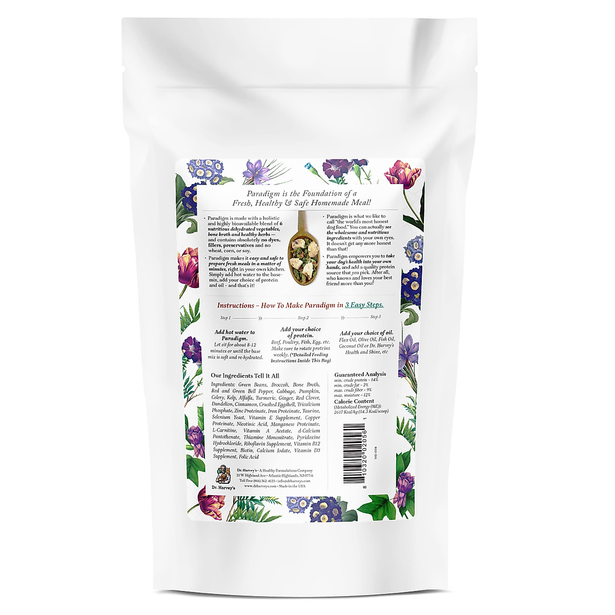 Dr. Harvey's Paradigm Green Superfood Dog Food, Human Grade Dehydrated Grain Free Base Mix for Dogs, Diabetic Low Carb Ketogenic Diet (Trial Size 5.5 oz)