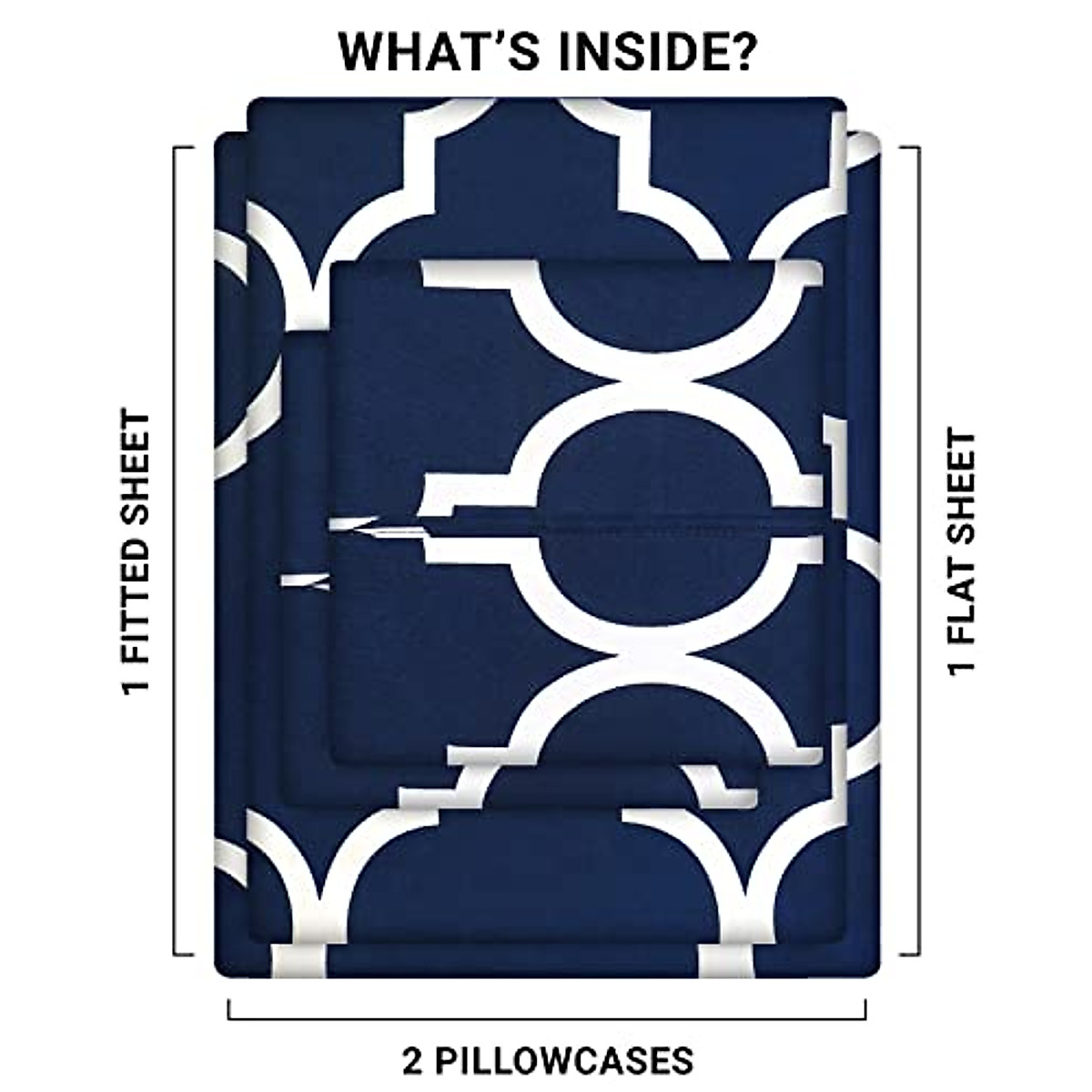 Utopia Bedding Bed Linen Set, Soft Microfiber 4 Pieces Bed Sheets with 15" Deep Pocket - Easy Care Brushed Microfiber (Full, Navy)