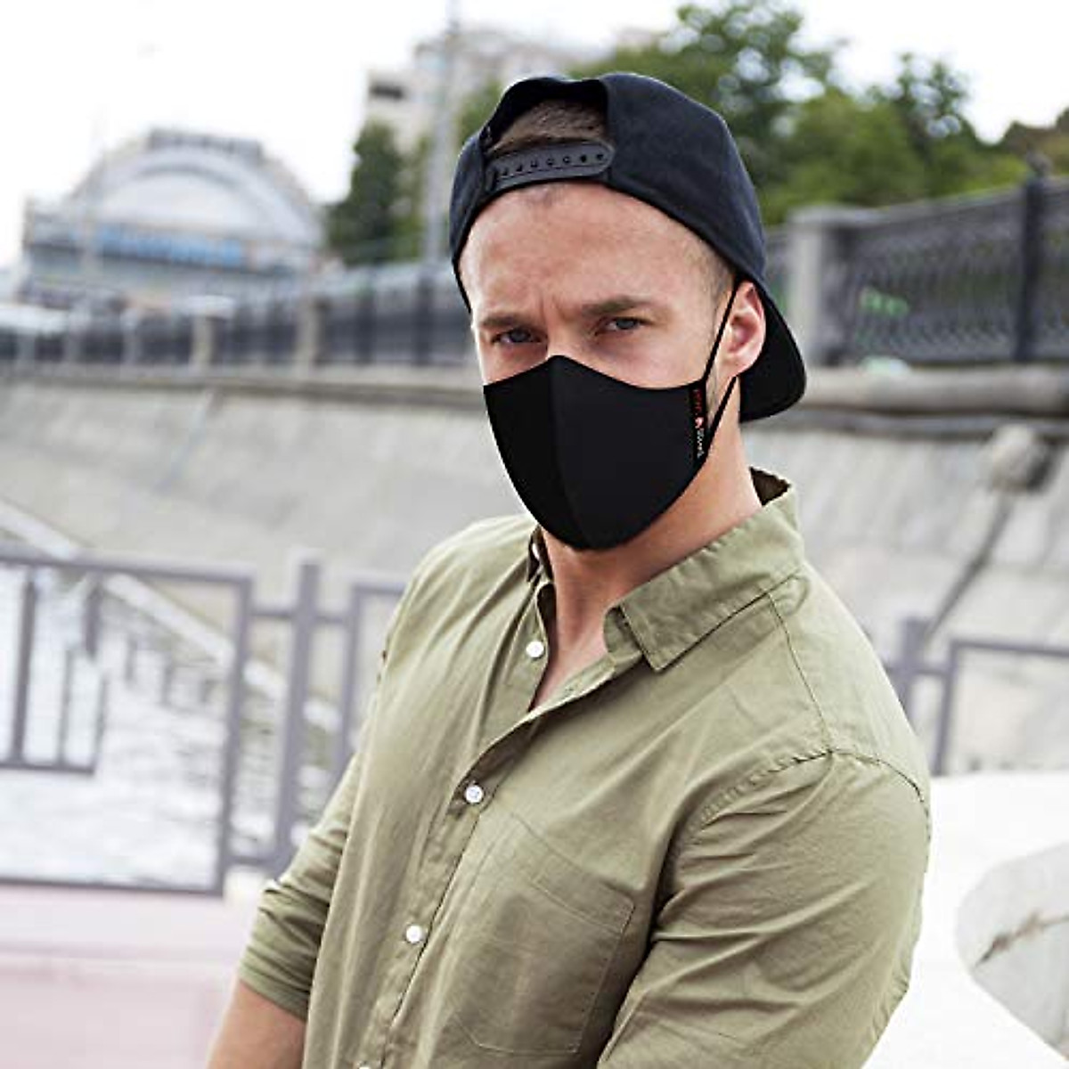 Swiss Eagle MULTICOLOUR Cotton Respirator 6 Layer Reusable Outdoor Face Mask (PACK OF 4) (Black Grey Brown Royal Blue)