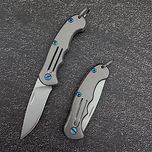 VSL VANSLENSON Small Folding Knife Mini EDC Pocket Knife 2 inch Stainless Steel Knife Gray (2)