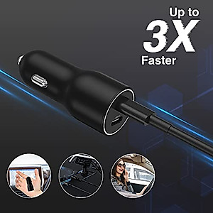 USB C Car Charger, 40W(20W+20W) Fast Car Charger Adapter PD Dual Port Type C Car Power Adapter Compatible with iPhone 13/12/11/X/8/iPad, Galaxy S22/S21/S20/Note 20