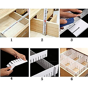 Kitchen Storage Set with 8pcs Deep Drawer Dividers (42cm x 9cm) and 1pc White Silicone Sponge Holder. A Clean Kitchen Gives a Good Mood by HGZYE