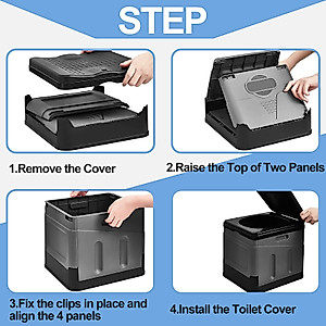 Portable Toilet for Camping Folding Portable Toilet for Adults Waterproof Camping Toilet with Carry Bag and Disposable Toilet Seat for Camping Hiking Outdoor Boating Car Long Trips Storage