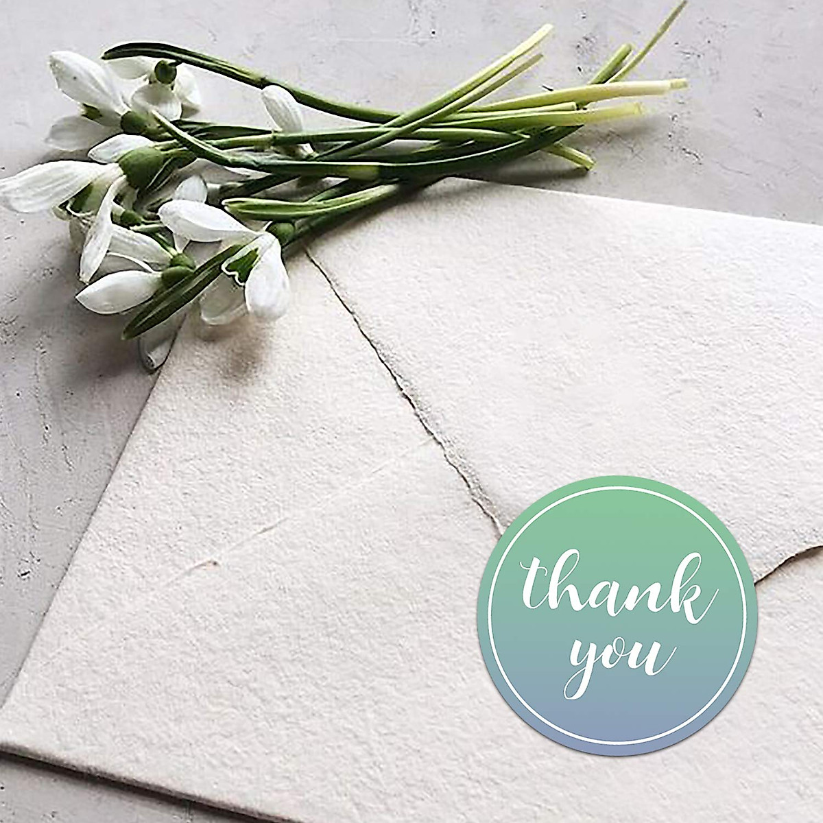 Color Thank You Stickers, 6 Different Gradient Rainbow Fashion Designs, 1.4 Inch, 500 Adhesive Labels Per Roll, Thank You Stickers for Small Business, Thank You Stickers for Wedding, Bridal Shower.