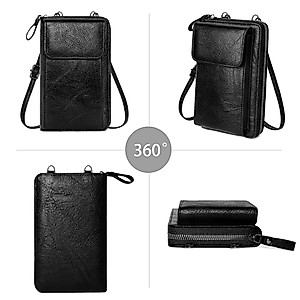 Badiya Small Crossbody Bag for Women, Cell Phone Purse Wallet, Vintage Shoulder Handbags with Credit Card Slots