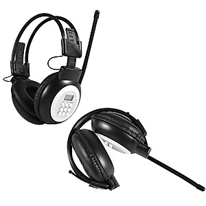 FM HiFi Headset FM Radio with LCD, Over Ear Foldable Wired Headphone Supports Noise Cancelling
