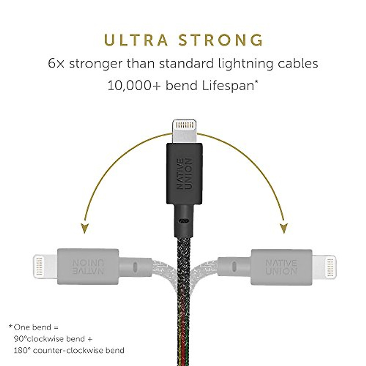Native Union Belt Cable USB-A to Lightning - 4ft Ultra-Strong Reinforced [MFi Certified] Durable Charging Cable with Leather Strap Compatible with iPhone 14, iPhone 13, iPhone 12 and Earlier (Cosmos)