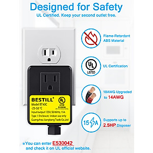 BESTILL Garbage Disposal Air Switch Kit - UL Listed, Cordless Sink Top Push Button for Food Waste Disposer, Brass Cover(Matte Black)