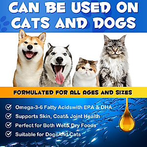 Omega 3 Fish Oil Soft Gels for Dog's Skin, Joints and Coat, Salmon Fish Oil Soft Gels for Dogs & Cats, Natural EPA + DHA Fatty Acids for Joint Function, Immune & Heart Health, Wild Alaskan Salmon Oil