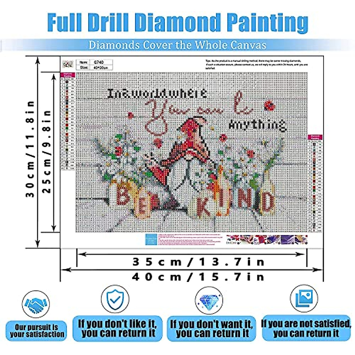 eniref 5D Diamond Painting Kits for Adults Paint with Diamonds Full Round Drill 5D Diamond Dots Craft Diamond Art Kits - for Home Wall Decor and Adults Kids DIY Gift(Gnome 16 X 12 inch)
