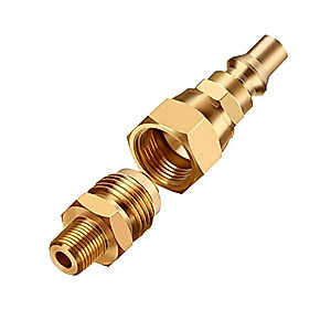 WADEO LP Quick Connect Fittings, 1/4'' RV Propane Quick Connect Fittings for Connecting Low Pressure Gas Appliance Such as Grill, Heater, Fire Pit and RV Quick Connect