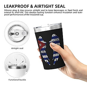 12oz Tumbler Wings Cuba Flag Stainless Steel Cup With Straw And Lid Spill Proof Bulk Double Wall Vacuum Reusable Water Tumblers For Cold Hot Drink