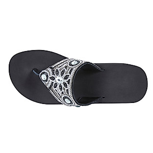 Lowkeyray Womens flip flops on vocation/beach Comfort Thong Style Flip Flops Sandals for Women in Summer (X-Small, Black, numeric_6)