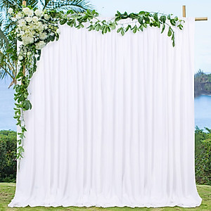 10ft x 10ft White Backdrop Curtains for Parties Thick White Backdrop Drape for Wedding Baby Shower 2 Panels 5ft x 10ft