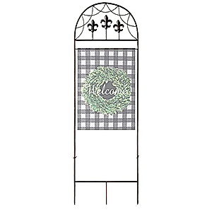 hogardeck Garden Flag Holder Stand - Metal Powder-Coated Garden Flag Arbor Weather-Proof Yard Flag Pole Garden Flag Stakes Outdoor Decor