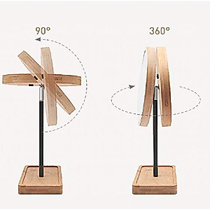 FQYYDD Illuminated Makeup Mirror Wooden Desktop Led Makeup Mirror Usb Charging Adjustable Bright