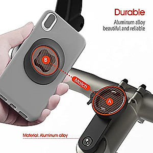 FASTAND Aluminum Bike Stem Phone Mount with Universal Adapter, Quick Attach/Detach Headtube Phone Holder Compatible with iPhone, Samsung, and Google on Road & Mountain Bikes - Black