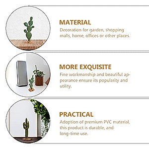 Fake Cactus Figurine Artificial Succulent: 2Pcs Silk Cactus Statues Reptile Plant Accessories for Fairy Garden Aquarium Terrarium Decoration