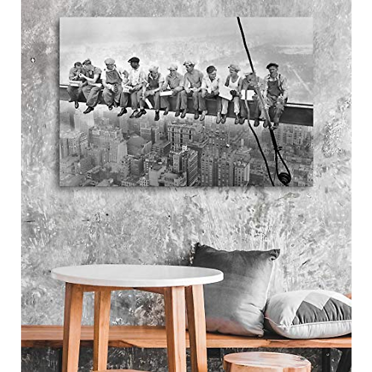 artprints1stop Canvas Print Wall Art - Vintage Photo of The Lunch ATOP a Skyscraper - 24x16 inches