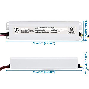 LEONLITE 4W LED Emergency Driver, 120V-277VAC to 3-60VDC, LED Light Emergency Backup Battery, UL Listed, Rechargeable Power Supply, Over 90mins Emergency Time, for Low Bay, Panel Light, Wraparound
