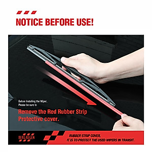 BERG REGEN Rear Wiper Blades 14 inch(14-D), Replacement For Ford Edge 2014-2007, Mazda 3 2009-2004, Volvo XC60 2017-2012, Lincoln MKX 2015-2007, Back Windshield Wiper Blades +More Cars