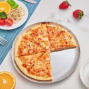 WEZVIX Stainless Steel Pizza Pan 8-Inch Set of 6, Pizza Baking Pan Pizza Tray Round Pizza Baking Sheet Oven Tray, Non-stick & Dishwasher Safe